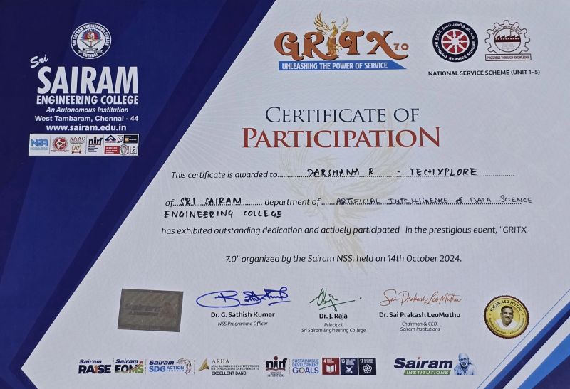 Darshana R on LinkedIn: #techxplore #nss #certification Darshana R on LinkedIn: #techxplore #nss #certification