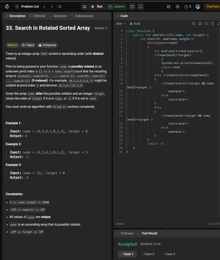 Leetcode 200: Search in Rotated Sorted Array | Vishnukumar T posted on ... Leetcode 200: Search in Rotated Sorted Array | Vishnukumar T posted on ...