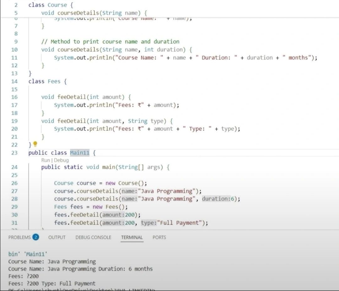 #100daysofcode #java #oops #methodoverloading #learntocode… | Arjuman ... #100daysofcode #java #oops #methodoverloading #learntocode… | Arjuman ...