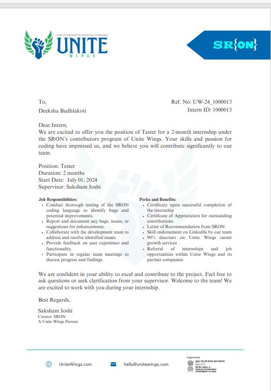 Deeksha Budhlakoti on LinkedIn: #sron #internship #tester Deeksha Budhlakoti on LinkedIn: #sron #internship #tester