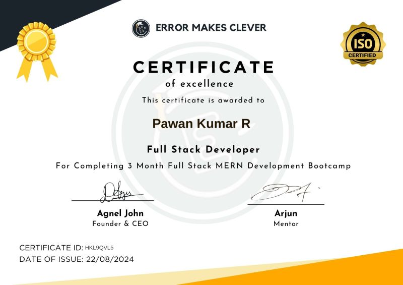 Pawan Kumar R on LinkedIn: #errormakesclever #agneljohn #arjun #mern # ... Pawan Kumar R on LinkedIn: #errormakesclever #agneljohn #arjun #mern # ...