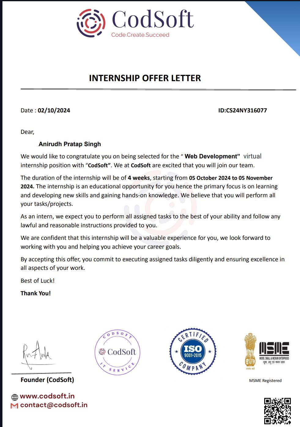 ANIRUDH PRATAP SINGH posted on LinkedIn ANIRUDH PRATAP SINGH posted on LinkedIn