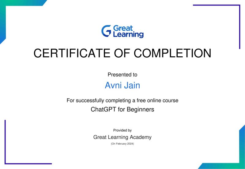 Avni Jain on LinkedIn: #greatlearning #chatgpt Avni Jain on LinkedIn: #greatlearning #chatgpt