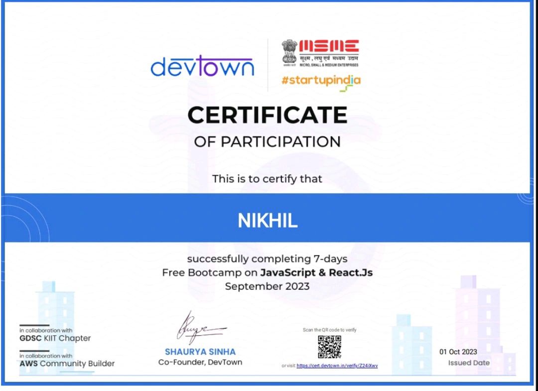 Nikhil Kumar on LinkedIn: #connection #bootcamp #javascript #react # ... Nikhil Kumar on LinkedIn: #connection #bootcamp #javascript #react # ...