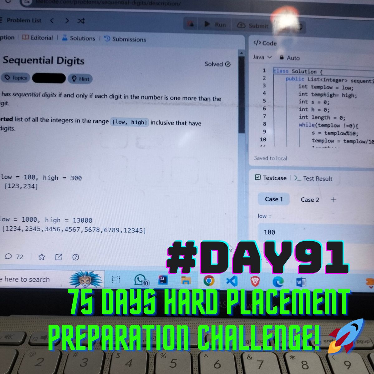#leetcode #leetcodechallenge #75dayshardplacementchallenge #progress ... #leetcode #leetcodechallenge #75dayshardplacementchallenge #progress ...
