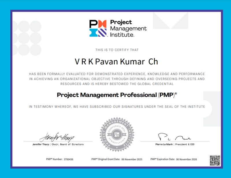 #pmp #pmi #pmpcertified #drreddys | V R K Pavan Kumar Ch PMP® | 20 comments #pmp #pmi #pmpcertified #drreddys | V R K Pavan Kumar Ch PMP® | 20 comments