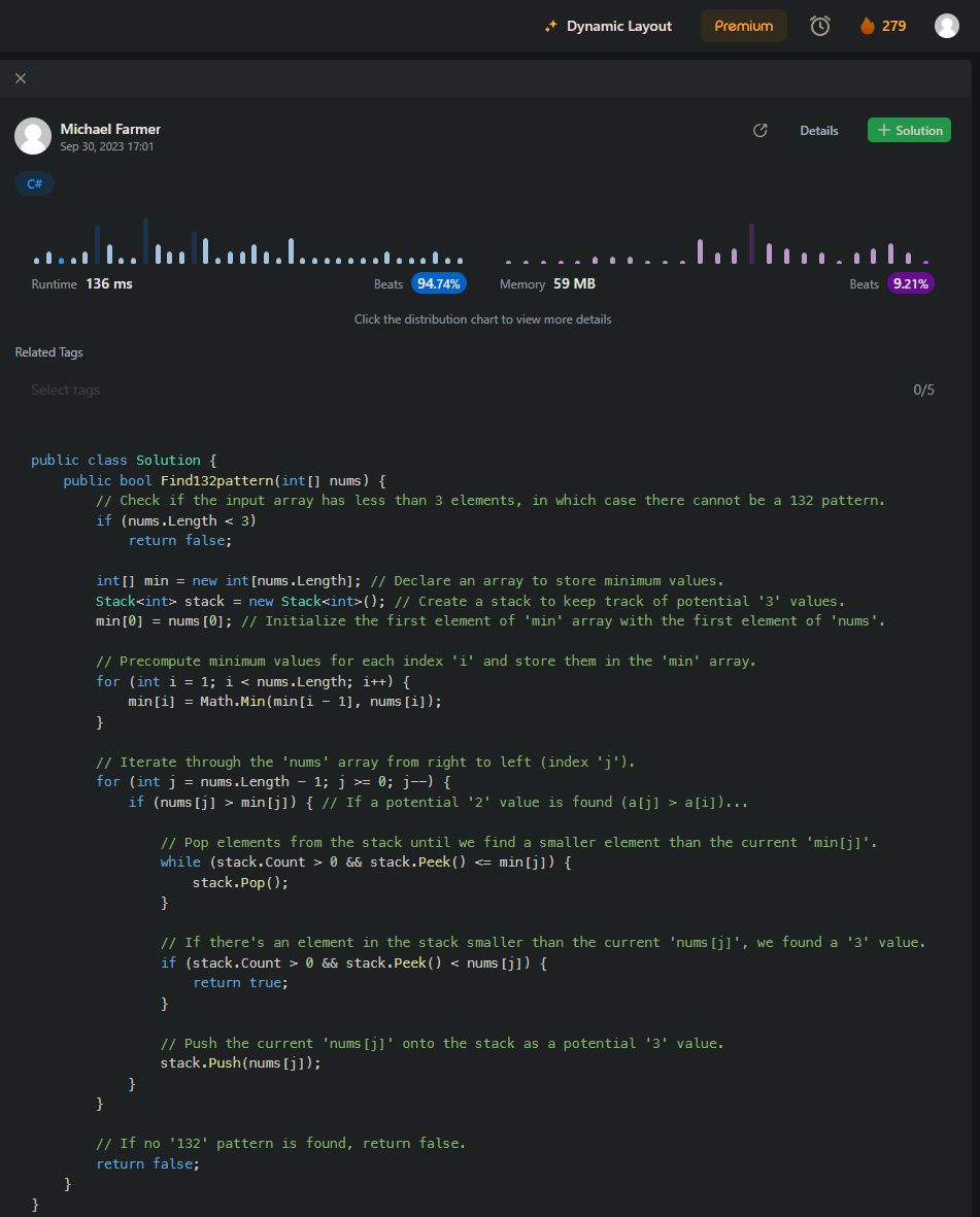 Day 279 of LeetCode: Find132pattern | Michael Farmer posted on the ... Day 279 of LeetCode: Find132pattern | Michael Farmer posted on the ...