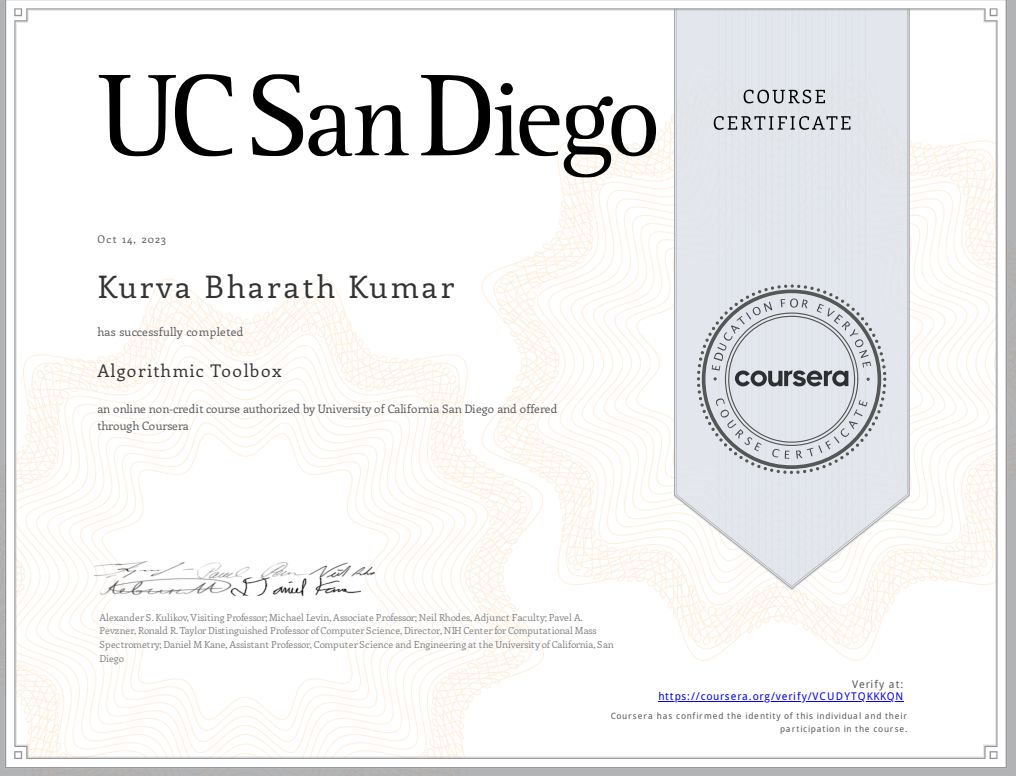 #algorithmictoolbox #certificate #datastructures #algorithms… | Bharath ... #algorithmictoolbox #certificate #datastructures #algorithms… | Bharath ...