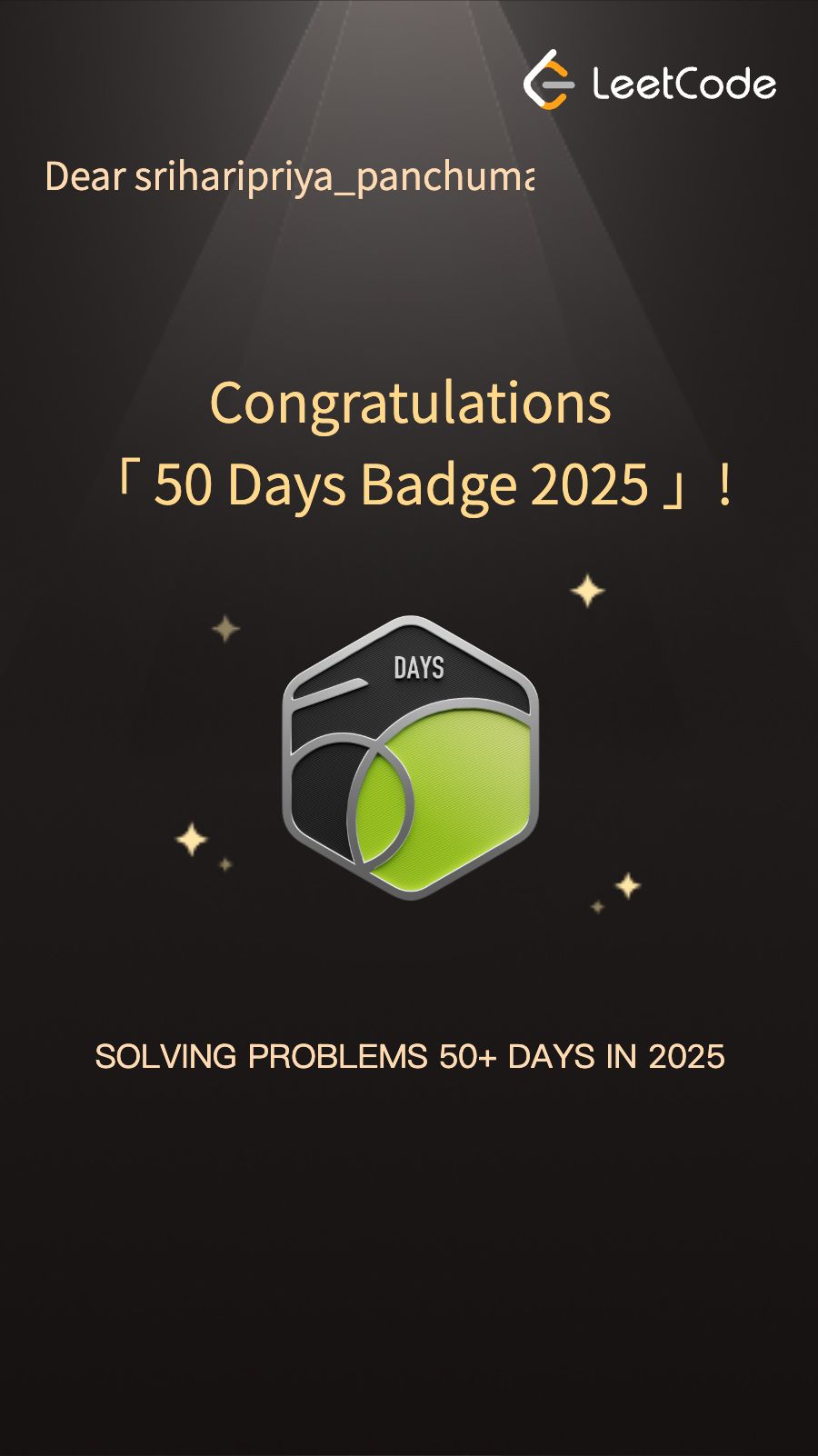 #leetcode #50daystreak2025 #badgeunlocked #codingjourney… | Sri Hari ... #leetcode #50daystreak2025 #badgeunlocked #codingjourney… | Sri Hari ...
