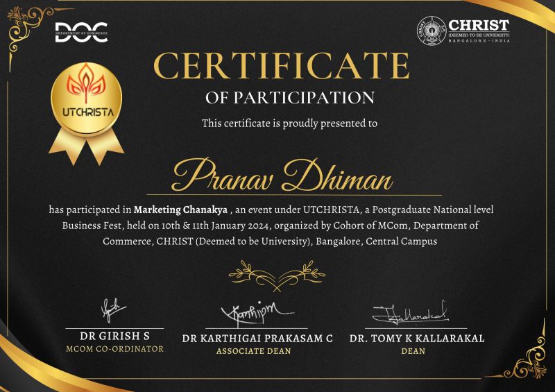 Pranav Dhiman on LinkedIn: #utchrista #christuniversity # ... Pranav Dhiman on LinkedIn: #utchrista #christuniversity # ...