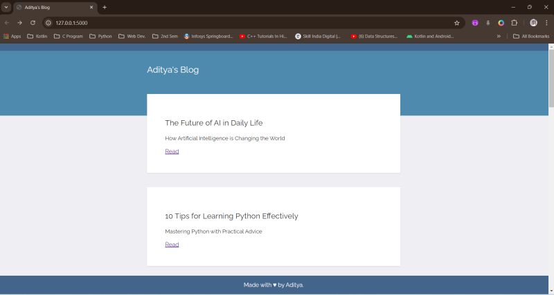 Aditya Kumar on LinkedIn: #100daysofcode #python #flask #jinja # ... Aditya Kumar on LinkedIn: #100daysofcode #python #flask #jinja # ...