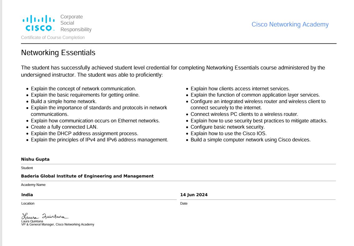 Nishu Gupta on LinkedIn: #cisco #networking #professionaldevelopment Nishu Gupta on LinkedIn: #cisco #networking #professionaldevelopment