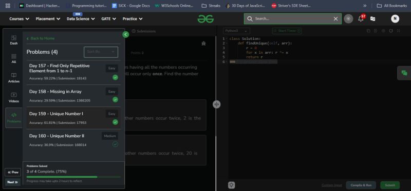 #gfg160 #geeksforgeeks #problemsolving #bitmanipulation #100daysofcode ... #gfg160 #geeksforgeeks #problemsolving #bitmanipulation #100daysofcode ...