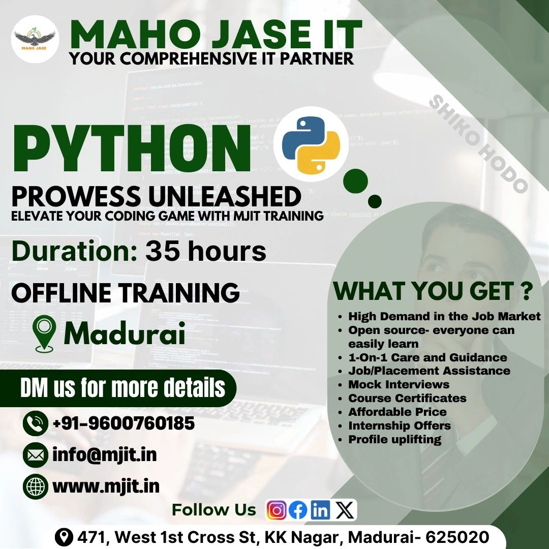 Learn Python with MJIT Training | Maho Jase IT posted on the topic ... Learn Python with MJIT Training | Maho Jase IT posted on the topic ...