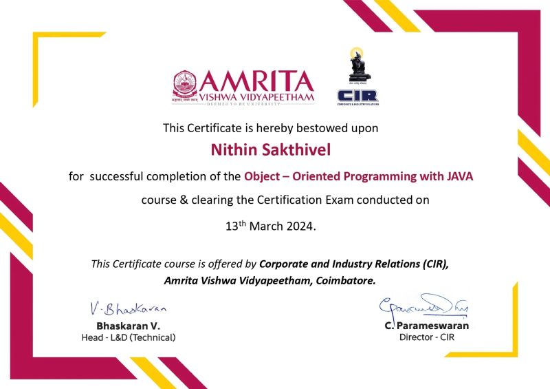 Nithin Sakthivel on LinkedIn: #java #objectorientedprogramming # ... Nithin Sakthivel on LinkedIn: #java #objectorientedprogramming # ...