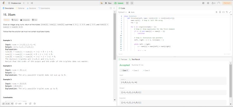 satti pavani on LinkedIn: Day 15: 3Sum Today, I worked on the satti pavani on LinkedIn: Day 15: 3Sum Today, I worked on the