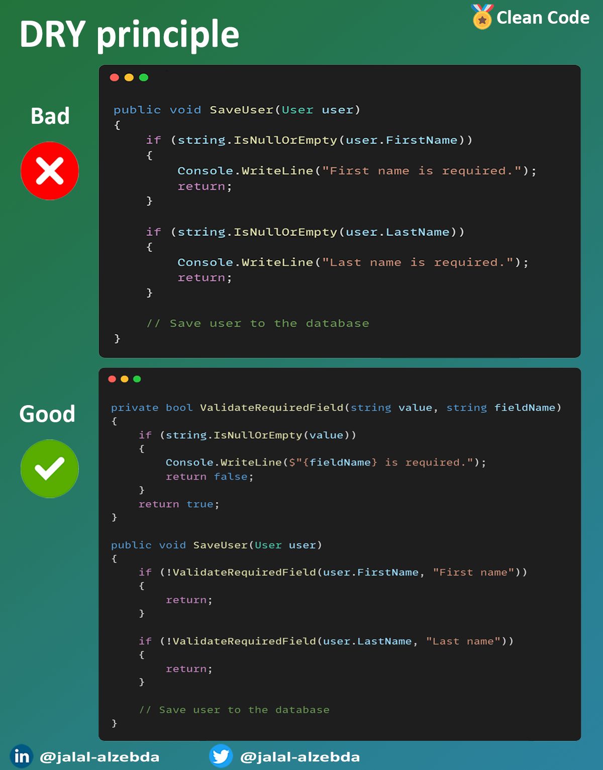 #csharp #dotnet #javascript #java #typescript #cleancode | Jalal ... #csharp #dotnet #javascript #java #typescript #cleancode | Jalal ...
