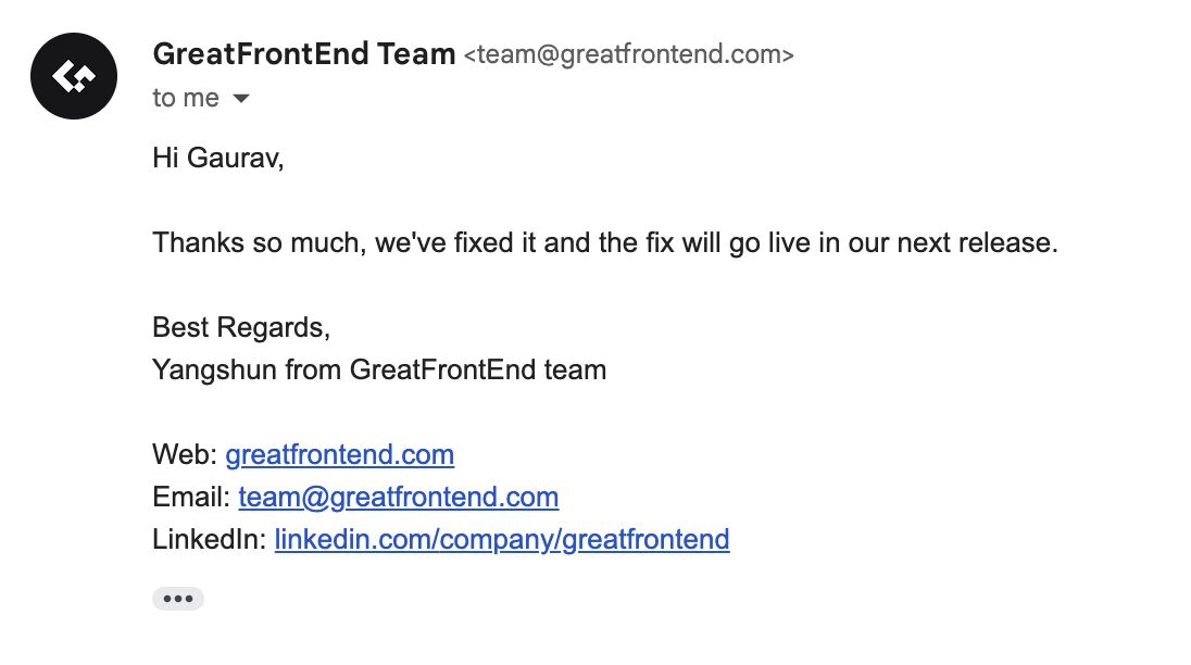 Gaurav Kumar on LinkedIn: #javascript #greatfrontend #frontend Gaurav Kumar on LinkedIn: #javascript #greatfrontend #frontend