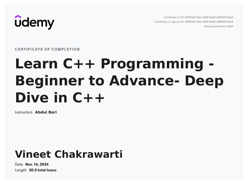 #c #programming #learning #udemy #certification | Vineet Chakrawarti #c #programming #learning #udemy #certification | Vineet Chakrawarti