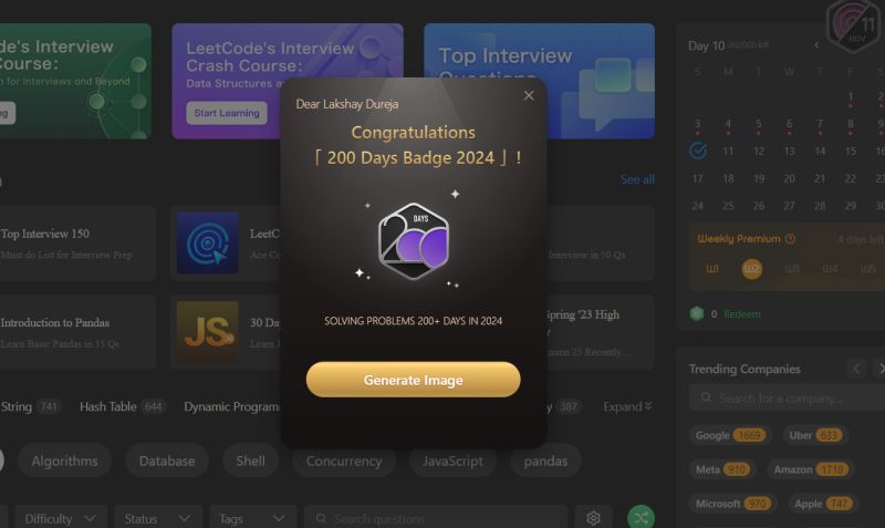 Lakshay Dureja on LinkedIn: #codingjourney #leetcode #consistency #dsa ... Lakshay Dureja on LinkedIn: #codingjourney #leetcode #consistency #dsa ...