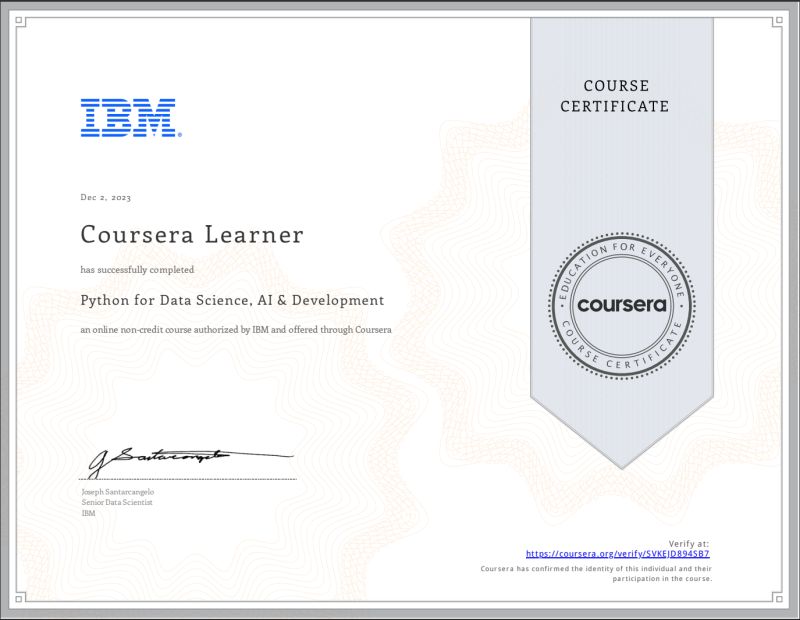 Sanjay Varma on LinkedIn: Certificate of Python for Data Science ... Sanjay Varma on LinkedIn: Certificate of Python for Data Science ...