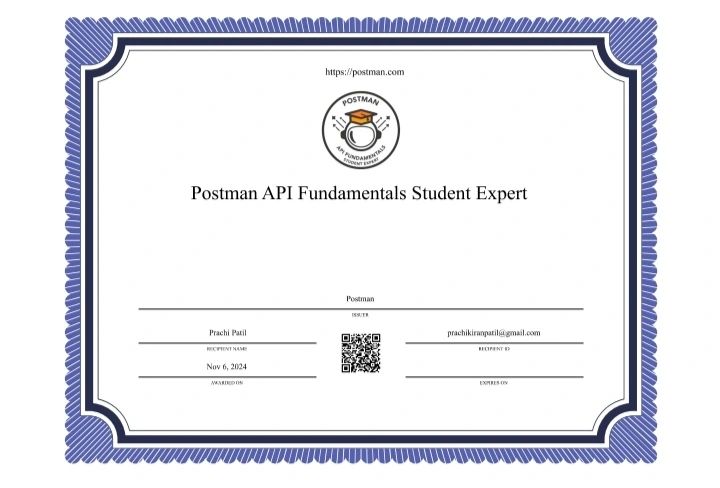 Prachi Patil on LinkedIn: Postman API Fundamentals Student Expert ... Prachi Patil on LinkedIn: Postman API Fundamentals Student Expert ...