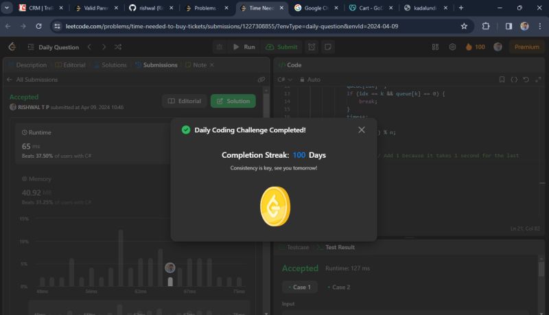 RISHWAL TP on LinkedIn: #leetcode #100daychallenge #dotnet #csharp # ... RISHWAL TP on LinkedIn: #leetcode #100daychallenge #dotnet #csharp # ...