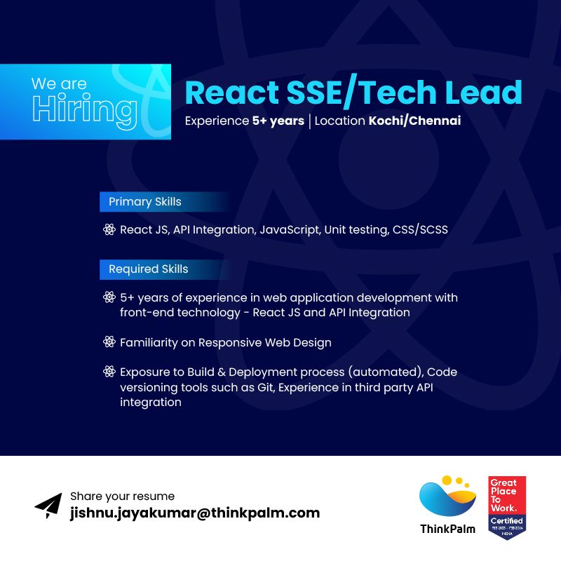 #hiring #react #reactjs #reactjsdeveloper #reactdevelopment #sse # ... #hiring #react #reactjs #reactjsdeveloper #reactdevelopment #sse # ...