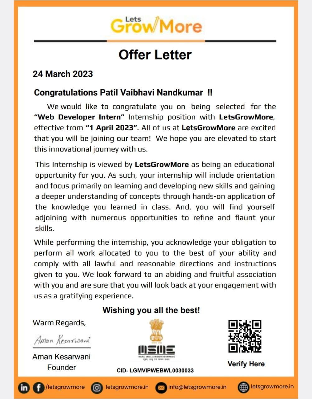 Vaibhavi Nandkumar Patil on LinkedIn: #letsgrowmore #intership # ... Vaibhavi Nandkumar Patil on LinkedIn: #letsgrowmore #intership # ...
