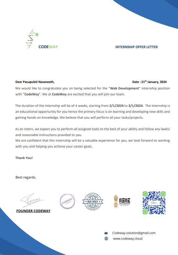 Pasupuleti Navaneeth on LinkedIn: Hello connections..!, excited to ... Pasupuleti Navaneeth on LinkedIn: Hello connections..!, excited to ...