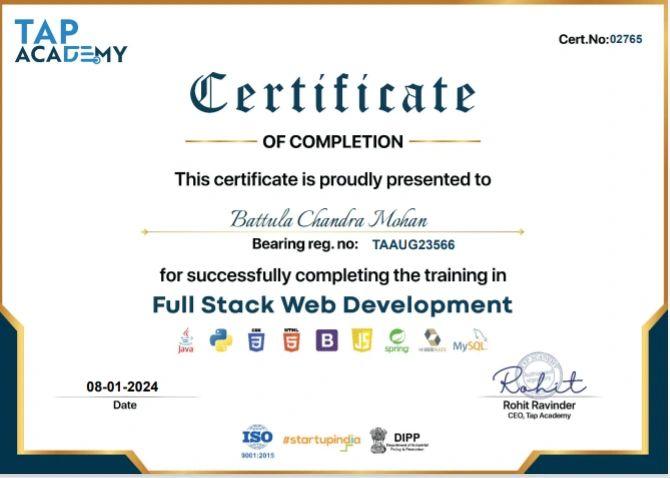#fullstackwebdevelopment #fresher #java | Battula Chandra Mohan #fullstackwebdevelopment #fresher #java | Battula Chandra Mohan