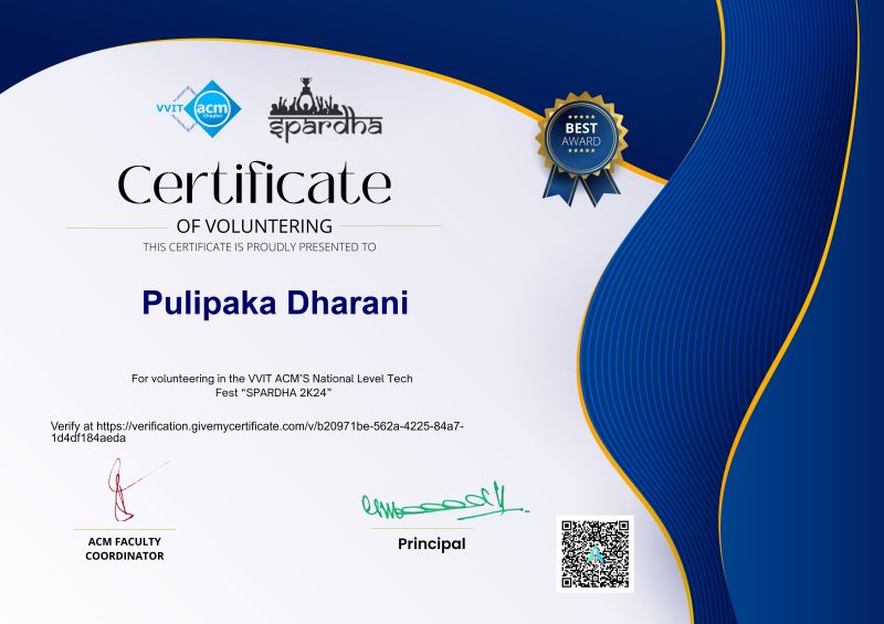 dharani pulipaka on LinkedIn: #acm dharani pulipaka on LinkedIn: #acm