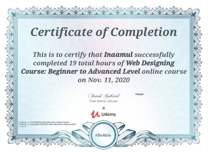 Inaamul Hasan on LinkedIn: #webdesign #webdevelopment #udemycertificate ... Inaamul Hasan on LinkedIn: #webdesign #webdevelopment #udemycertificate ...