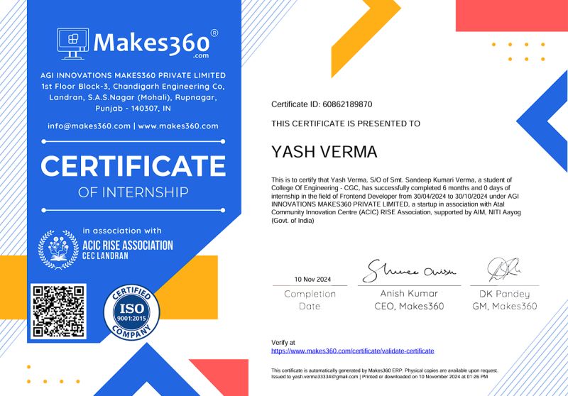 Yash Verma on LinkedIn: #frontend #internship #career #webdevelopment # ... Yash Verma on LinkedIn: #frontend #internship #career #webdevelopment # ...
