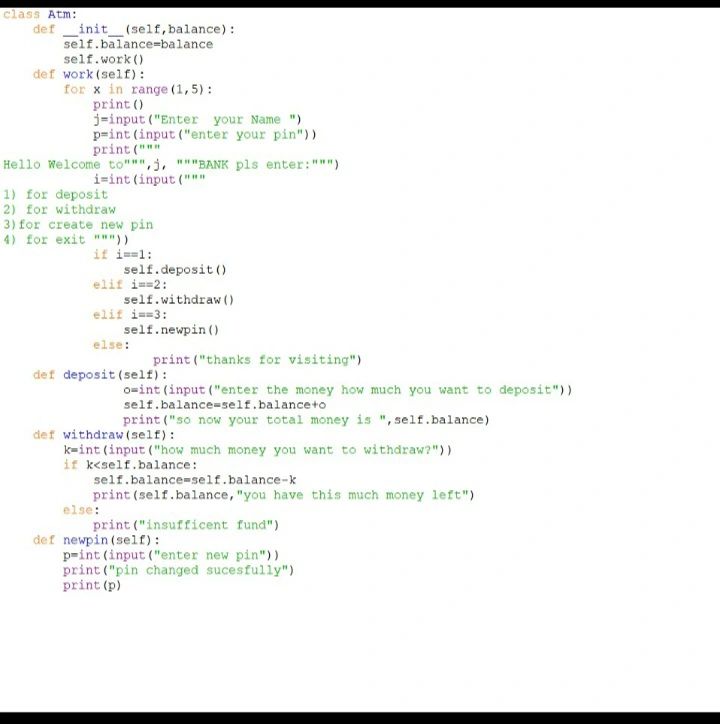 shruti singh on LinkedIn: Atm Program Using OOp concept in Python ️ ... shruti singh on LinkedIn: Atm Program Using OOp concept in Python ️ ...