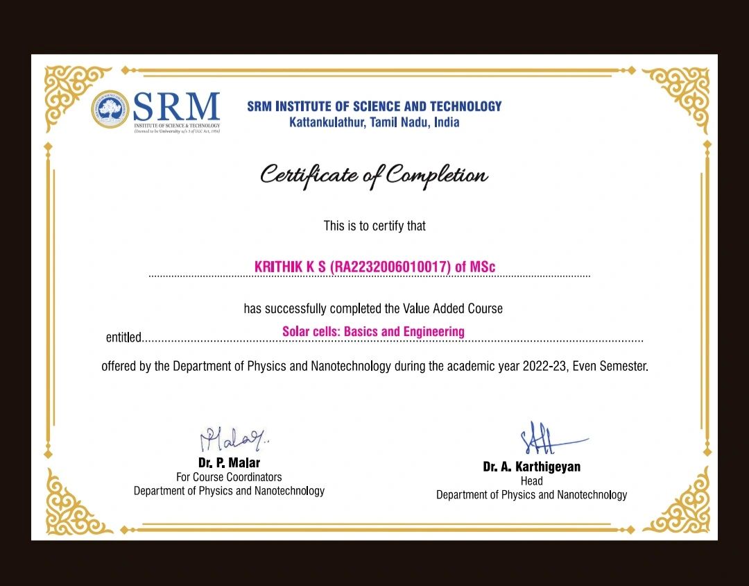 Krithik K S on LinkedIn: Hey Connections! It's really happy to announce ... Krithik K S on LinkedIn: Hey Connections! It's really happy to announce ...