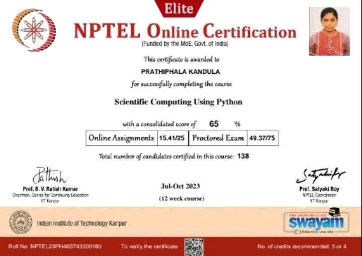 Kandula Prathiphala on LinkedIn: #nptel Kandula Prathiphala on LinkedIn: #nptel