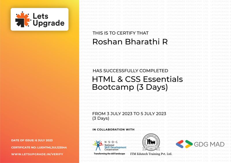 Roshan Bharathi R on LinkedIn: #html #css #letsupgrade #bootcamp # ... Roshan Bharathi R on LinkedIn: #html #css #letsupgrade #bootcamp # ...