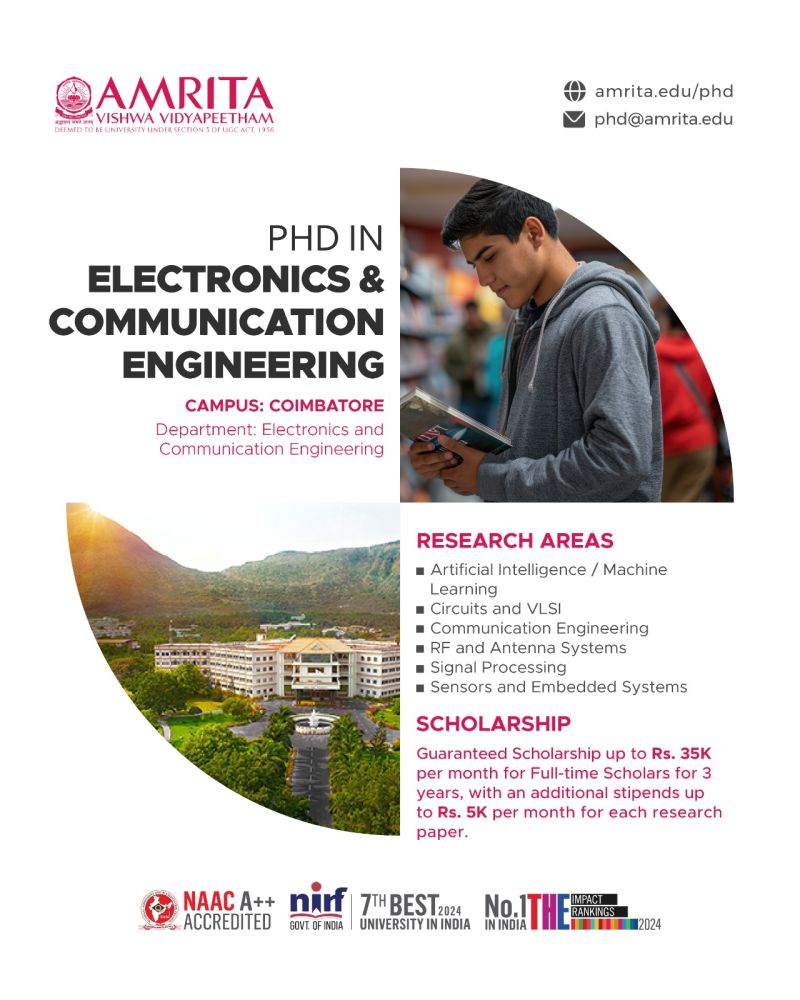 MANIKANDAN ARUNACHALAM on LinkedIn: #phd #ece #5g #stipend MANIKANDAN ARUNACHALAM on LinkedIn: #phd #ece #5g #stipend
