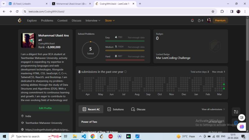Mohammad Ubaid Ansari on LinkedIn: #day7 #dsa #dsa #coding #programming ... Mohammad Ubaid Ansari on LinkedIn: #day7 #dsa #dsa #coding #programming ...
