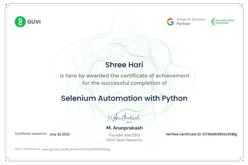 Shreehari S on LinkedIn: #seleniumautomation #seleniumwebdriver #pytest ... Shreehari S on LinkedIn: #seleniumautomation #seleniumwebdriver #pytest ...