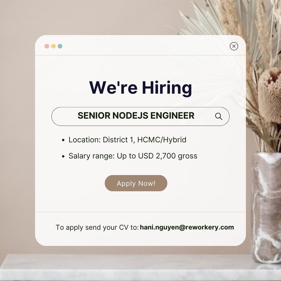 Nguyen Ngan (Hani) on LinkedIn: #senior #nodejs #engineer #it #itjobs # ... Nguyen Ngan (Hani) on LinkedIn: #senior #nodejs #engineer #it #itjobs # ...