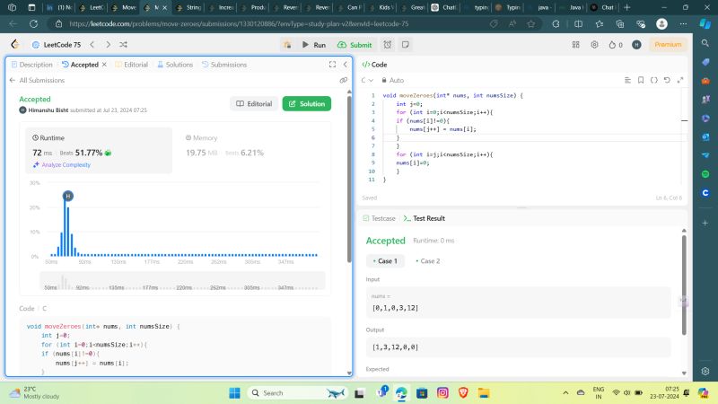 Day 16 of LeetCode DSA challenge: How to move zeroes | Himanshu Bisht ... Day 16 of LeetCode DSA challenge: How to move zeroes | Himanshu Bisht ...