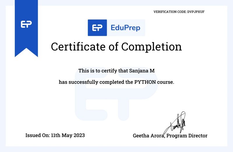 Sanjana Mahesh on LinkedIn: #continuouslearning #python #techskills # ... Sanjana Mahesh on LinkedIn: #continuouslearning #python #techskills # ...
