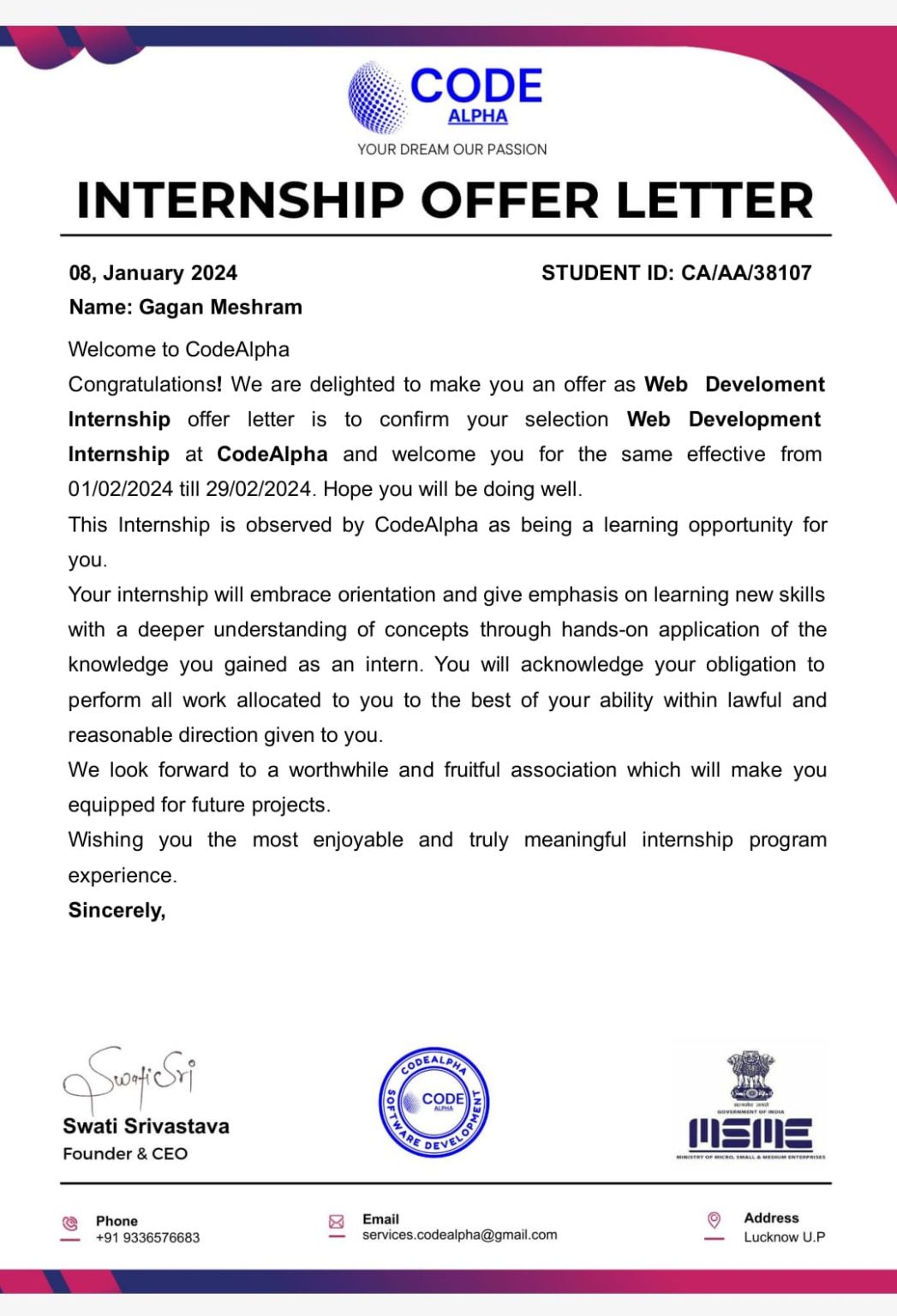 Gagan Meshram on LinkedIn: #internship #webdevelopment #codealfa Gagan Meshram on LinkedIn: #internship #webdevelopment #codealfa