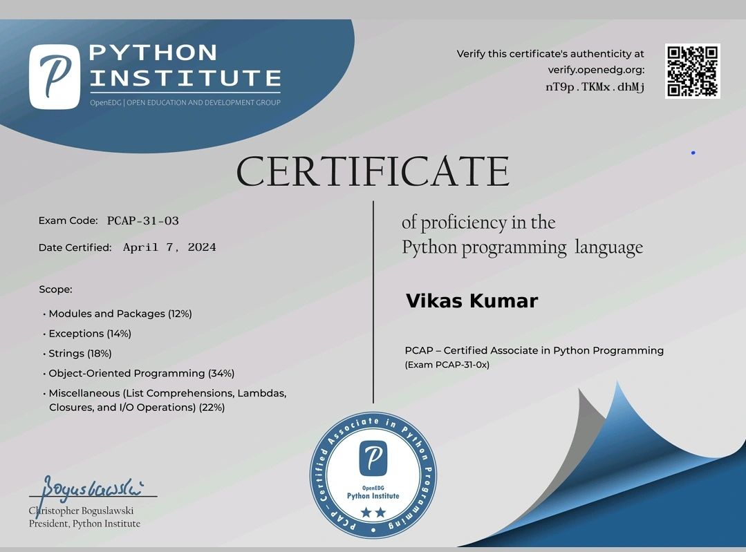 Vikas Kumar on LinkedIn: #pythonprogramming #professionalgrowth # ... Vikas Kumar on LinkedIn: #pythonprogramming #professionalgrowth # ...