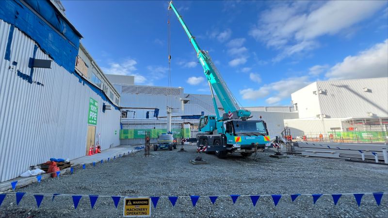 First steel going up. Another milestone ticked. Well done to everyone ... First steel going up. Another milestone ticked. Well done to everyone ...