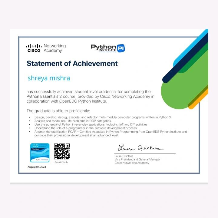 Shreya Mishra on LinkedIn: #cisconetworkingacademy # ... Shreya Mishra on LinkedIn: #cisconetworkingacademy # ...