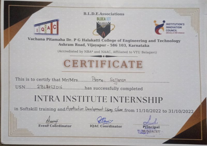 Prema Sajjanar on LinkedIn: #cplusplus #internship #programming # ... Prema Sajjanar on LinkedIn: #cplusplus #internship #programming # ...