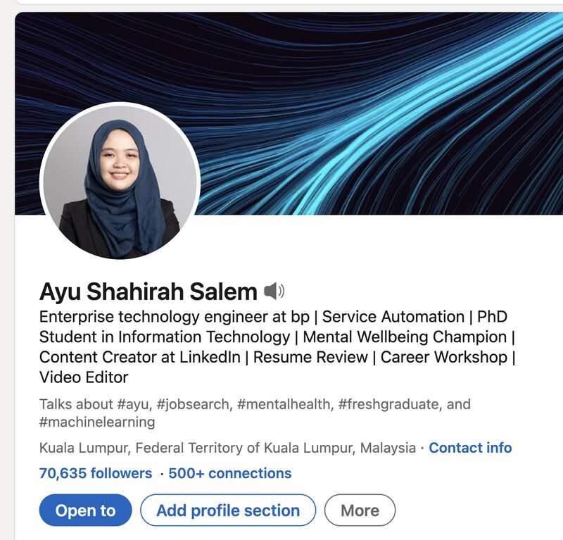 Ayu Shahirah Salem on LinkedIn: #ayu #thankyou | 58 comments Ayu Shahirah Salem on LinkedIn: #ayu #thankyou | 58 comments